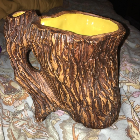 None | Dining | Vintage Ceramic Log Pitcher Stein Planter | Poshmark